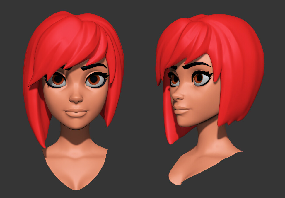 ArtStation - Stylized Female Head Set by Hong Chan Lim | Game Assets