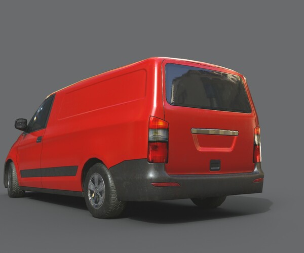 ArtStation - Generic Minivan Red | Game Assets