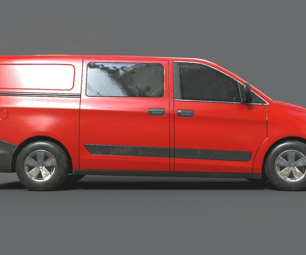 ArtStation - Generic Minivan Red | Game Assets