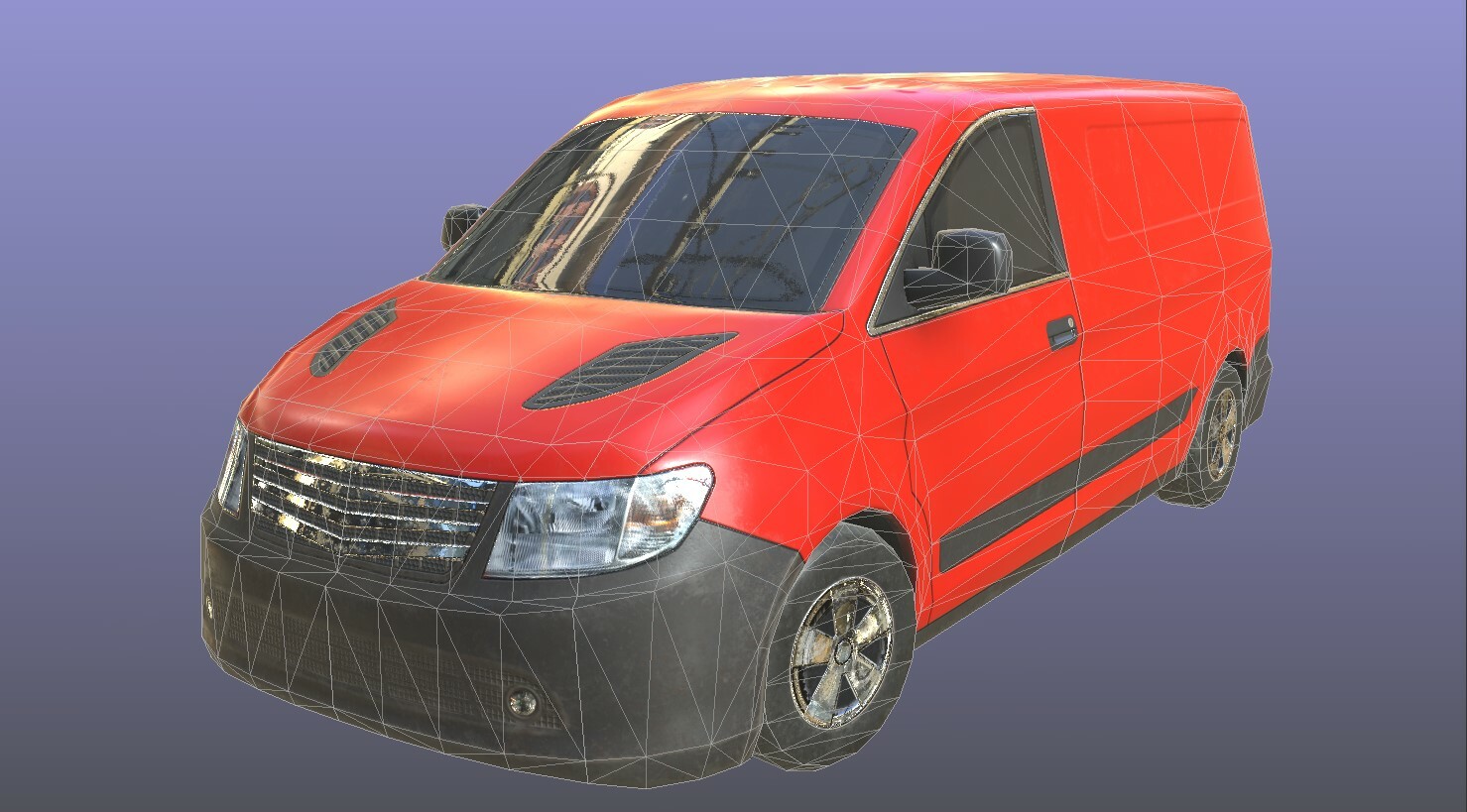 ArtStation - Generic Minivan Red | Game Assets