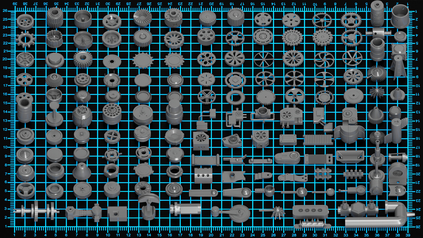 ArtStation - 150 DETAILS Hard Surface _ Mechanical KITBASH | Game Assets
