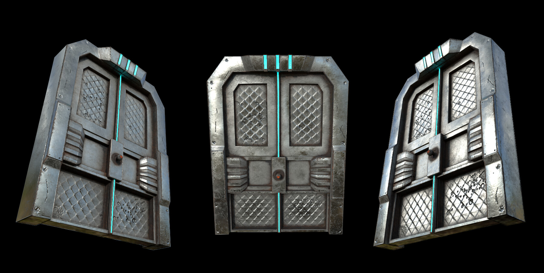 ArtStation - Cyberpunk Sci-Fi Door 3 - Low Poly - Free | Game Assets