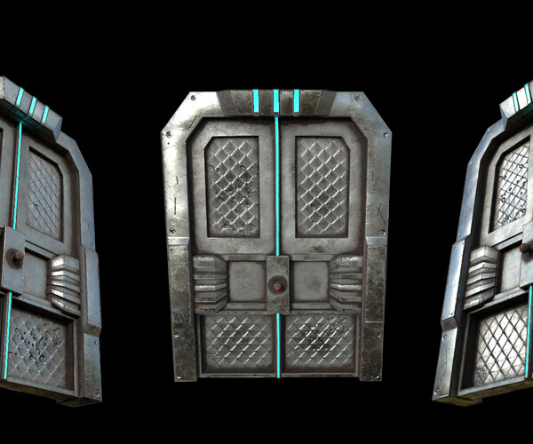 ArtStation - Cyberpunk Sci-Fi Door 3 - Low Poly - Free | Game Assets