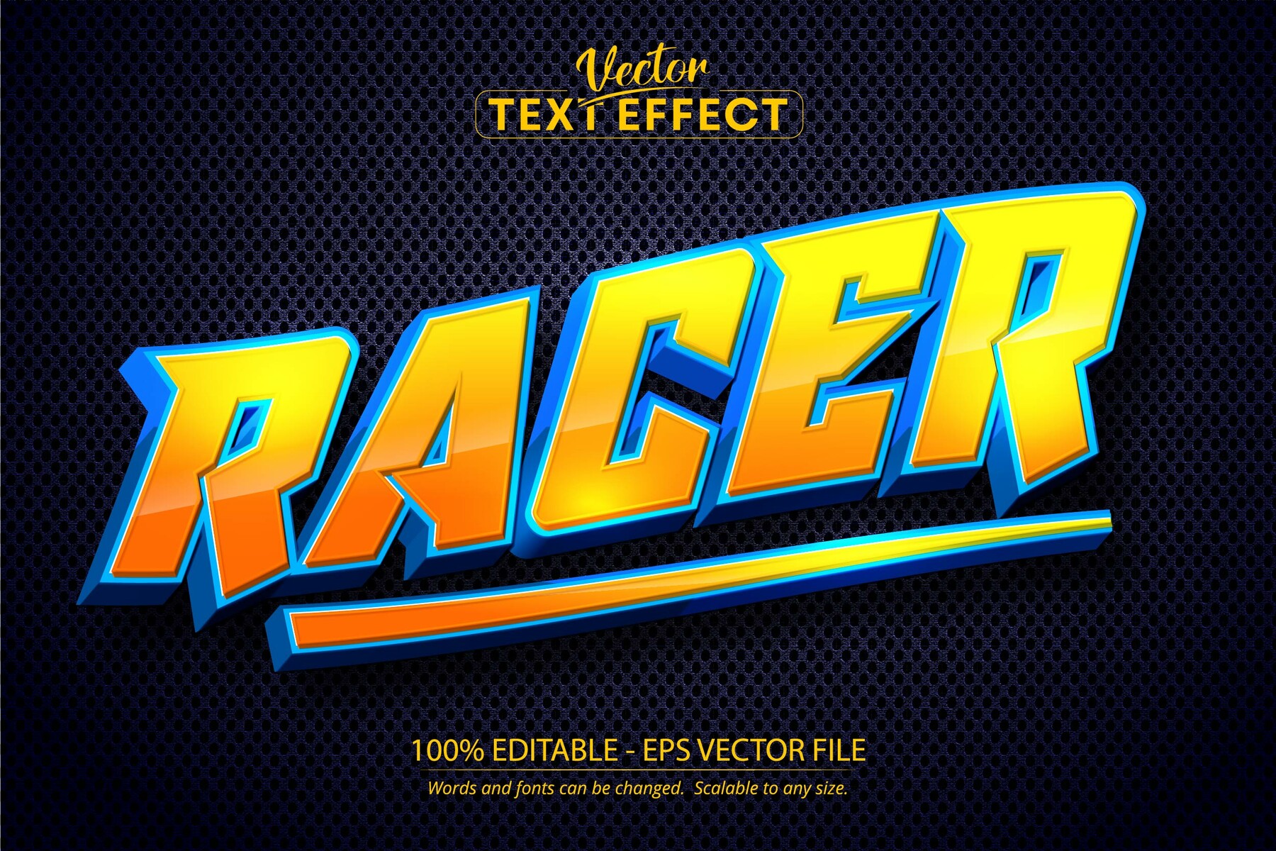 ArtStation - Racer text, cartoon style editable text effect | Artworks