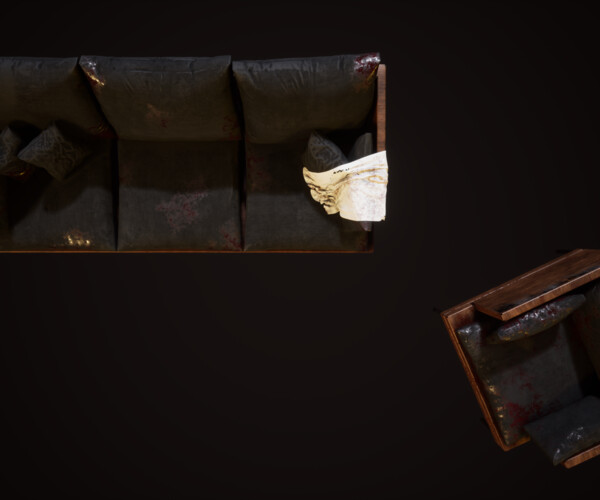 ArtStation - Sofa and Armchair for horror game | Game Assets