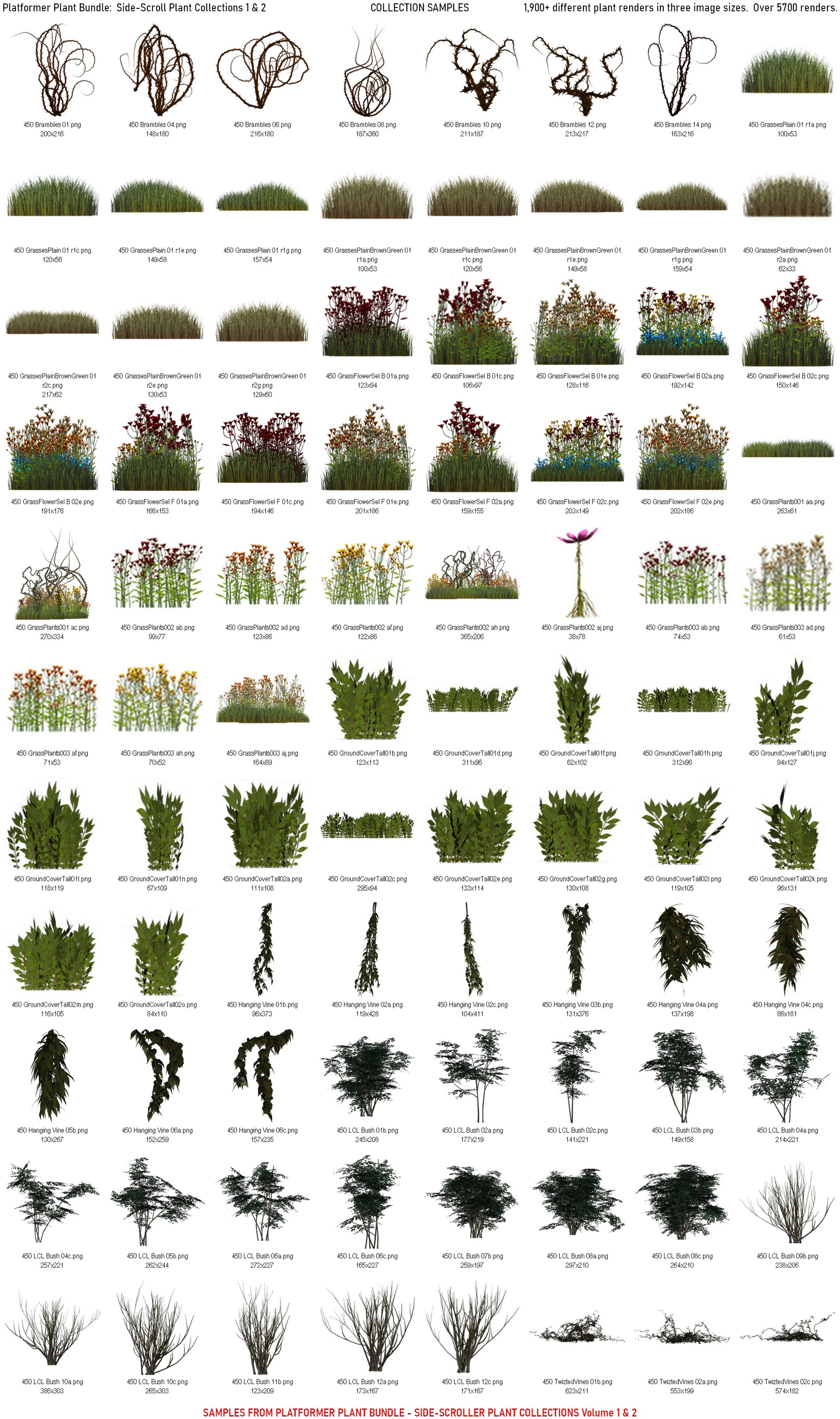 ArtStation - Platformer Plant Bundle - Side-Scroll Plant Collections ...