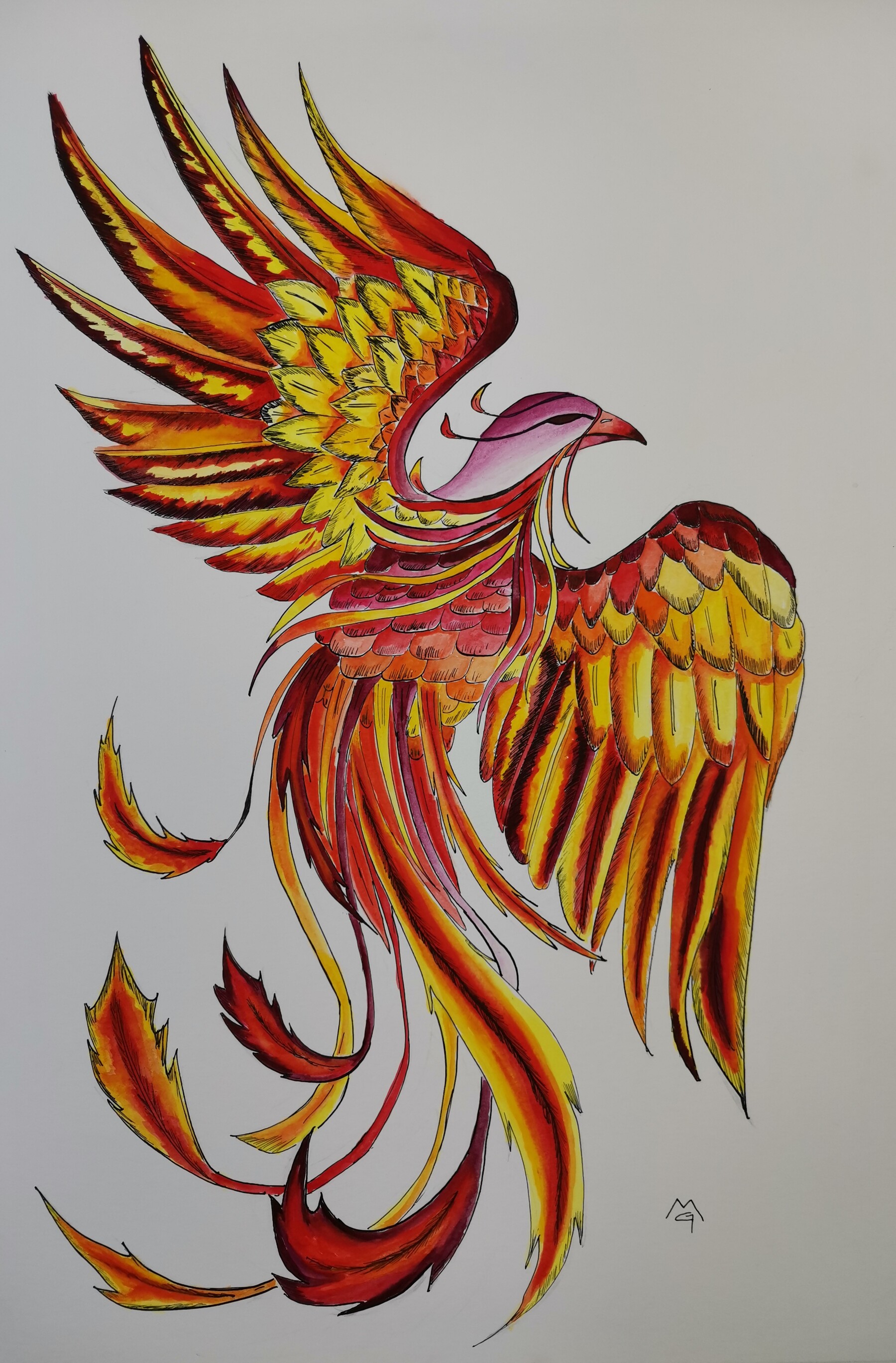 ArtStation - Phénix watercolor painting digital version | Artworks