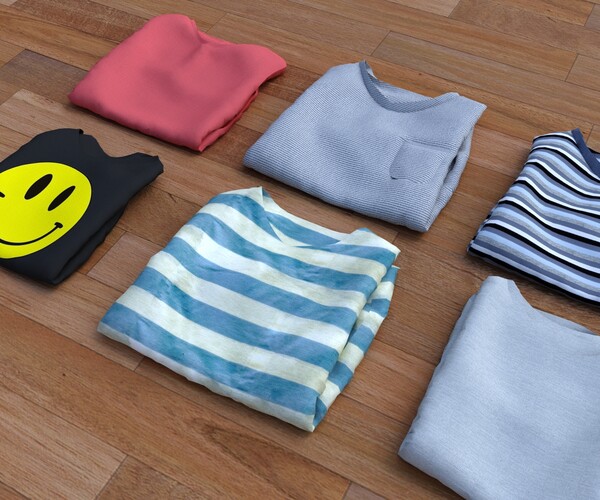 ArtStation - 3D Textured Folded Tshirts | Game Assets