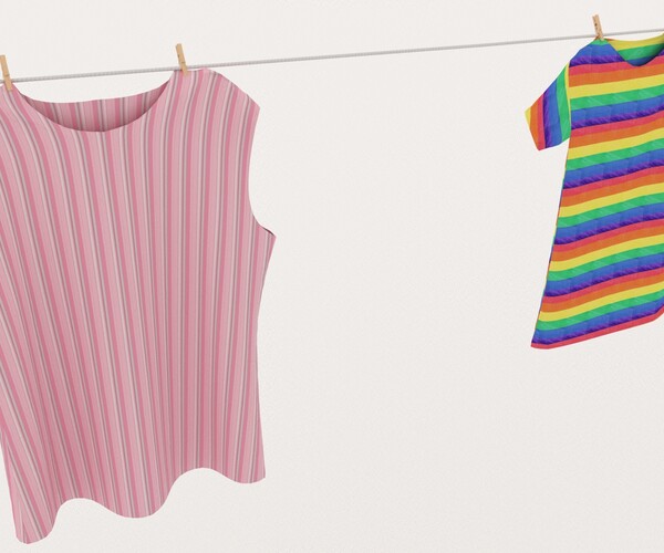 ArtStation - Textured Hanged Clothes Line 3D model | Game Assets
