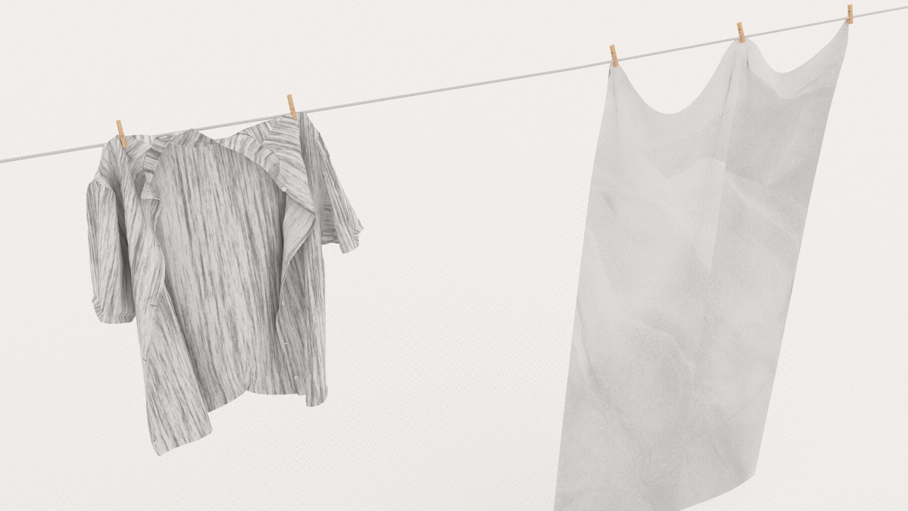 ArtStation - Textured Hanged Clothes Line 3D model | Game Assets