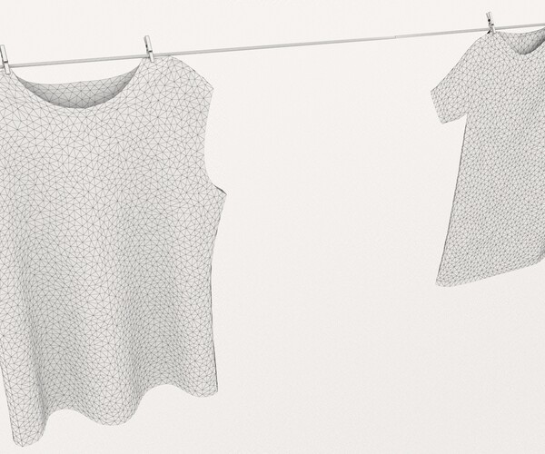 ArtStation - Textured Hanged Clothes Line 3D model | Game Assets