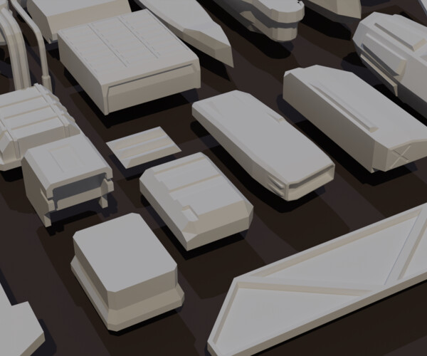 ArtStation - 130 Meshes Low Poly Kit-Bash Set | Resources
