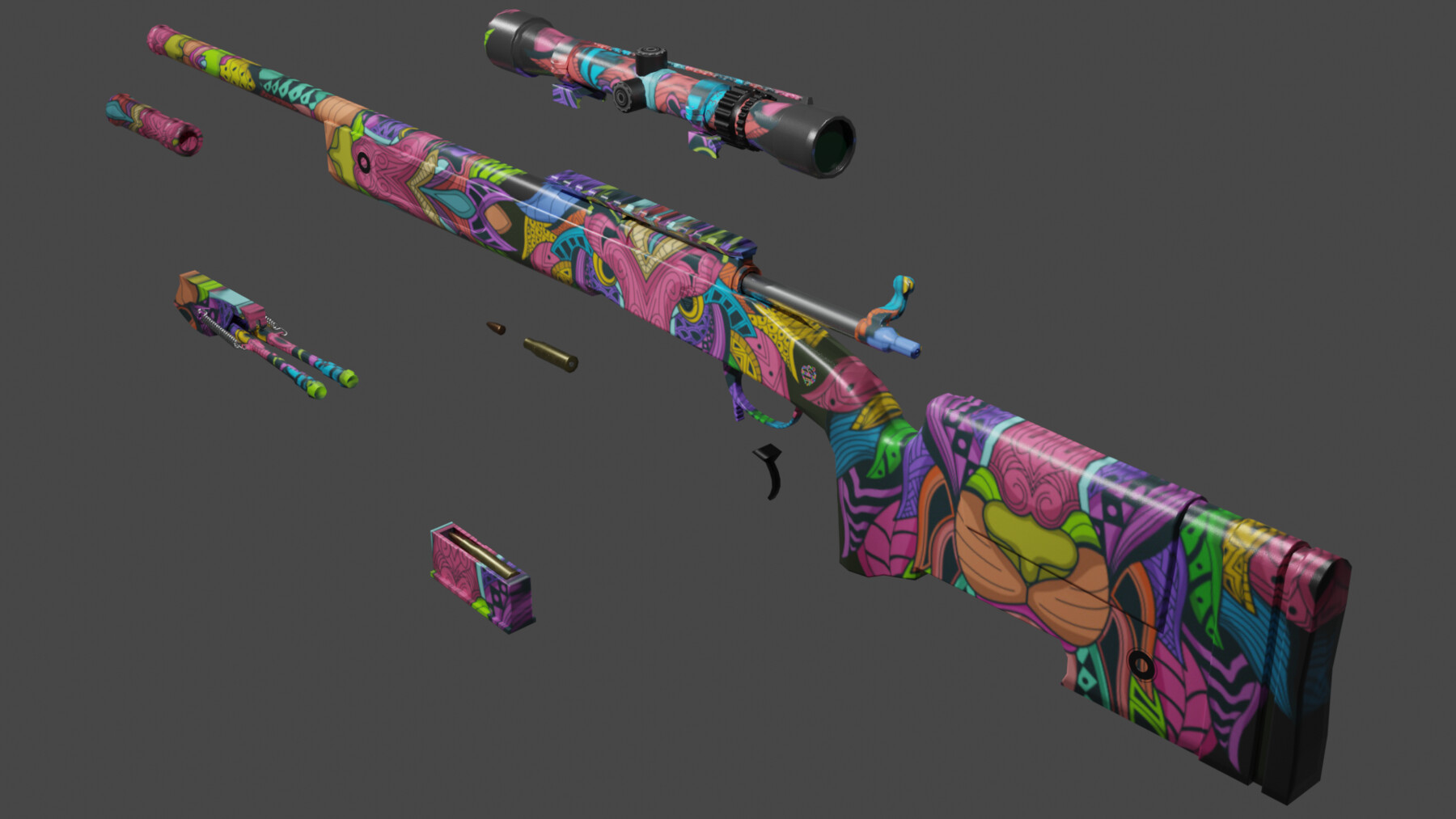 ArtStation - Awm Sniper 3D Model | Game Assets