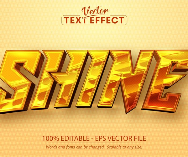 ArtStation - Shine text, shiny orange chrome color style editable text ...
