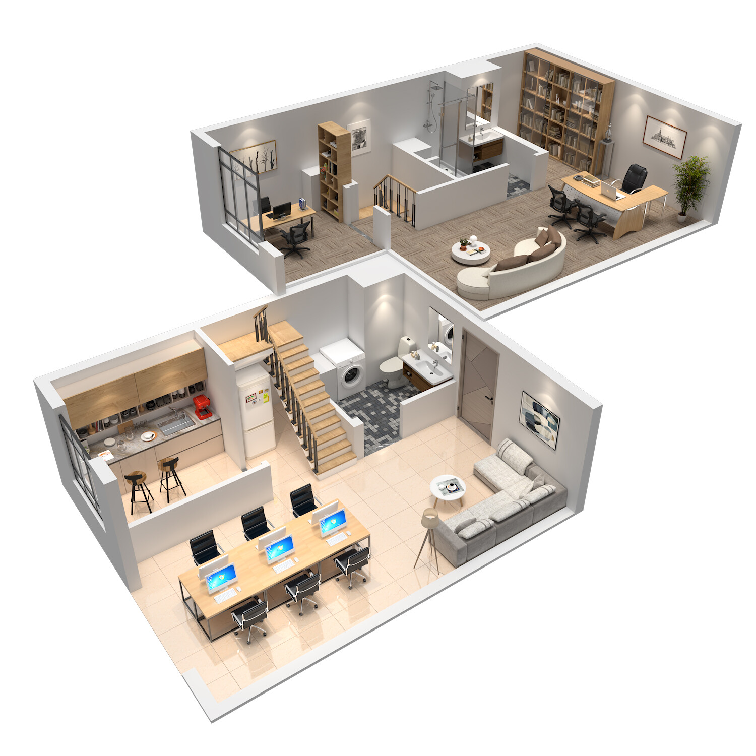 ArtStation - duplex Office apartment floorplan v2 | Resources