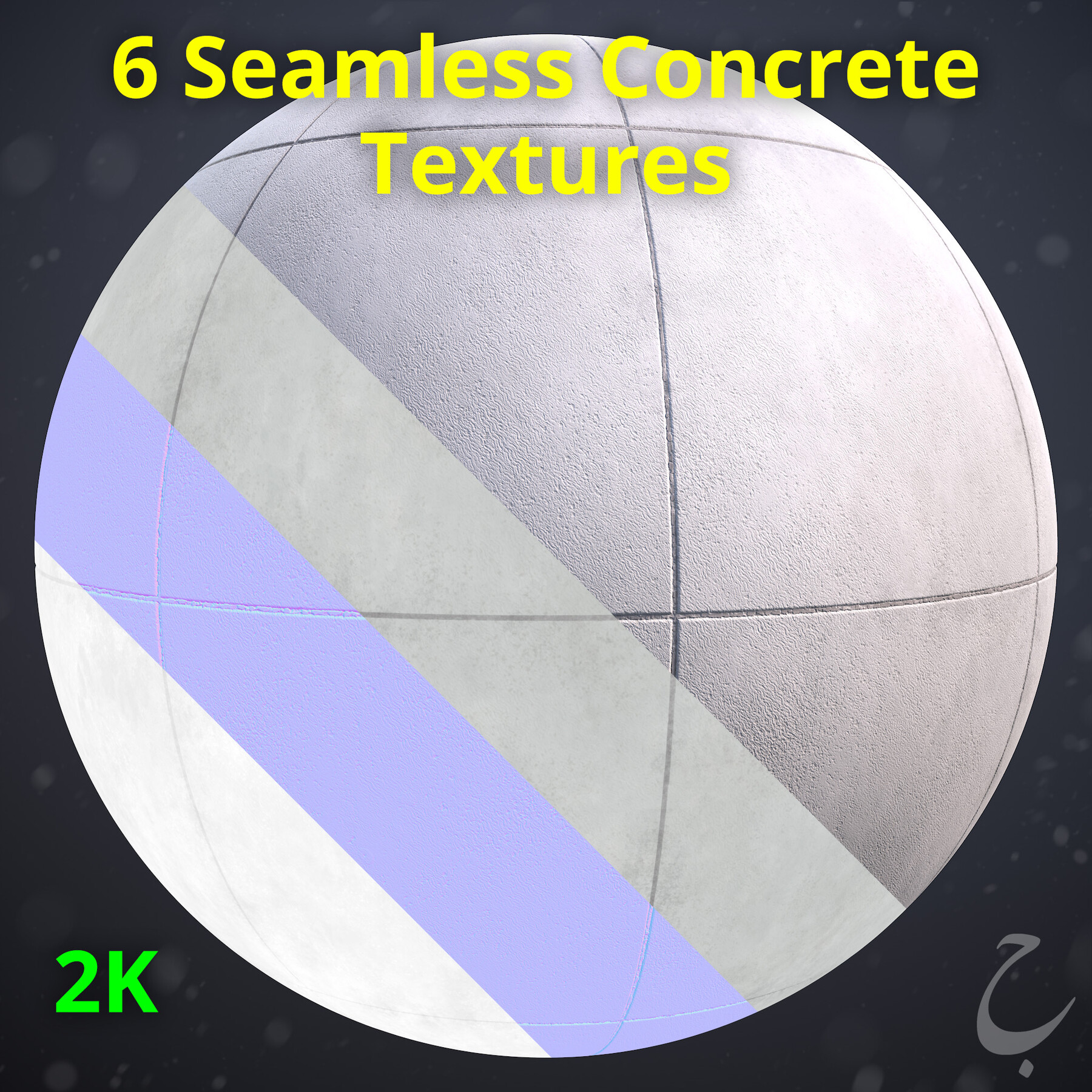 ArtStation - 6 Seamless Concrete Textures 2K _ Vol 01 | Game Assets