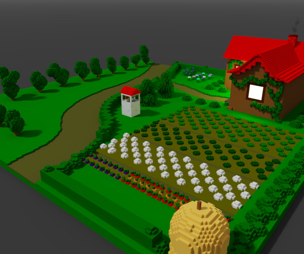 ArtStation - Farm House Voxel | Game Assets