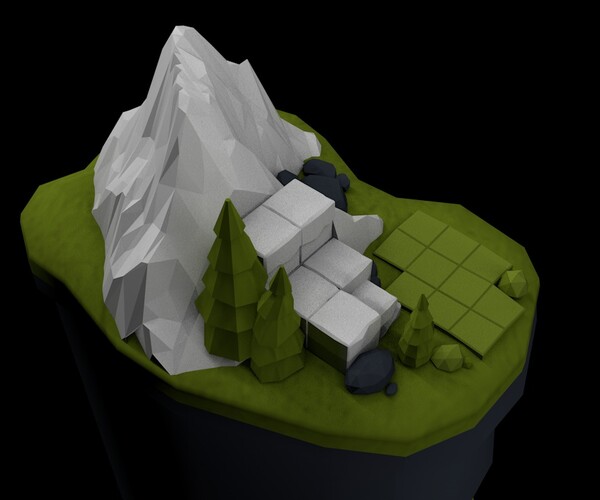 ArtStation - 3D Island isometric game ready low poly. | Game Assets