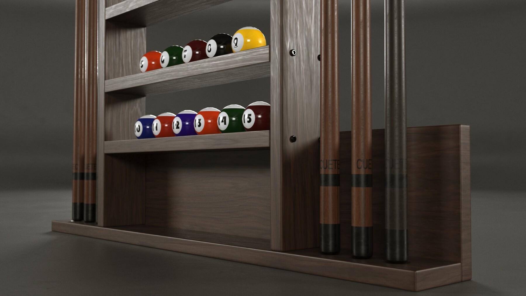 ArtStation - Cue Pool Rack 3D model | Resources