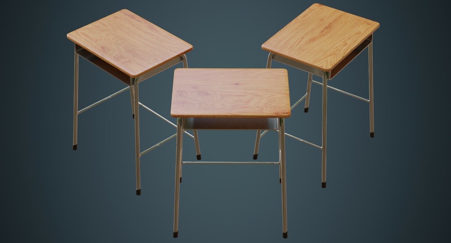 ArtStation - School Desk 1A | Game Assets
