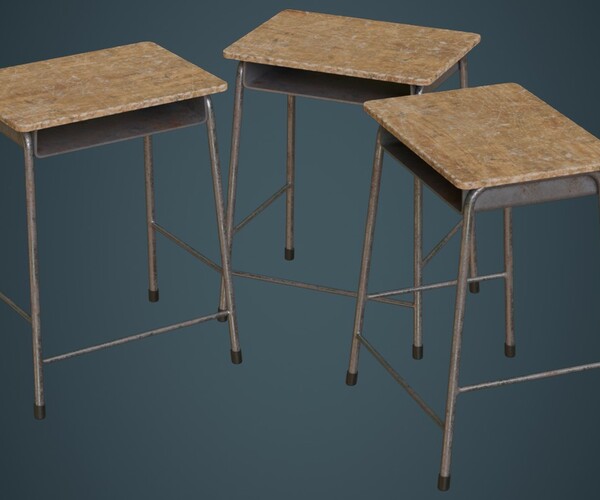 ArtStation - School Desk 1B | Game Assets