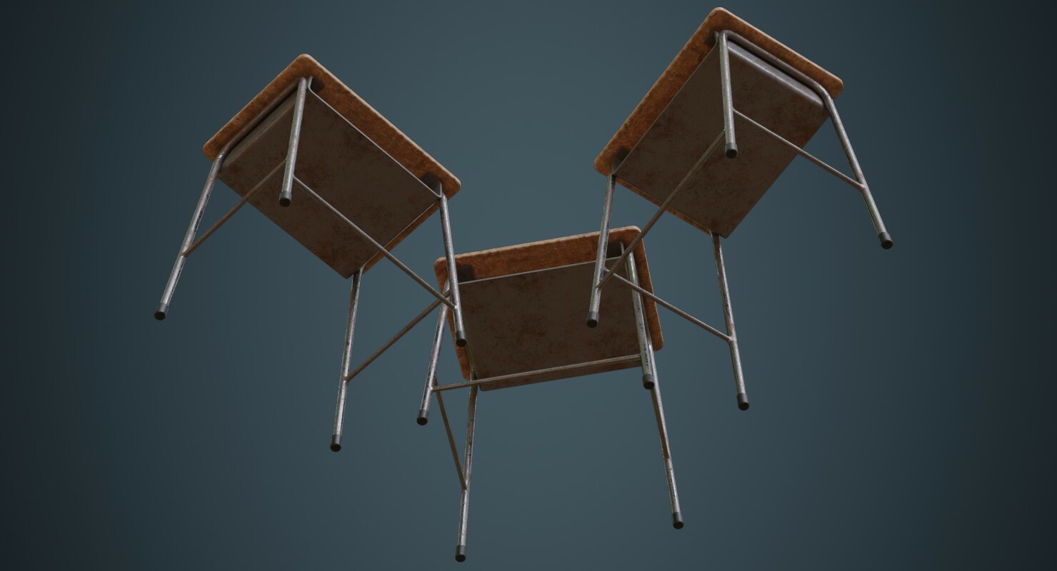 ArtStation - School Desk 1B | Game Assets