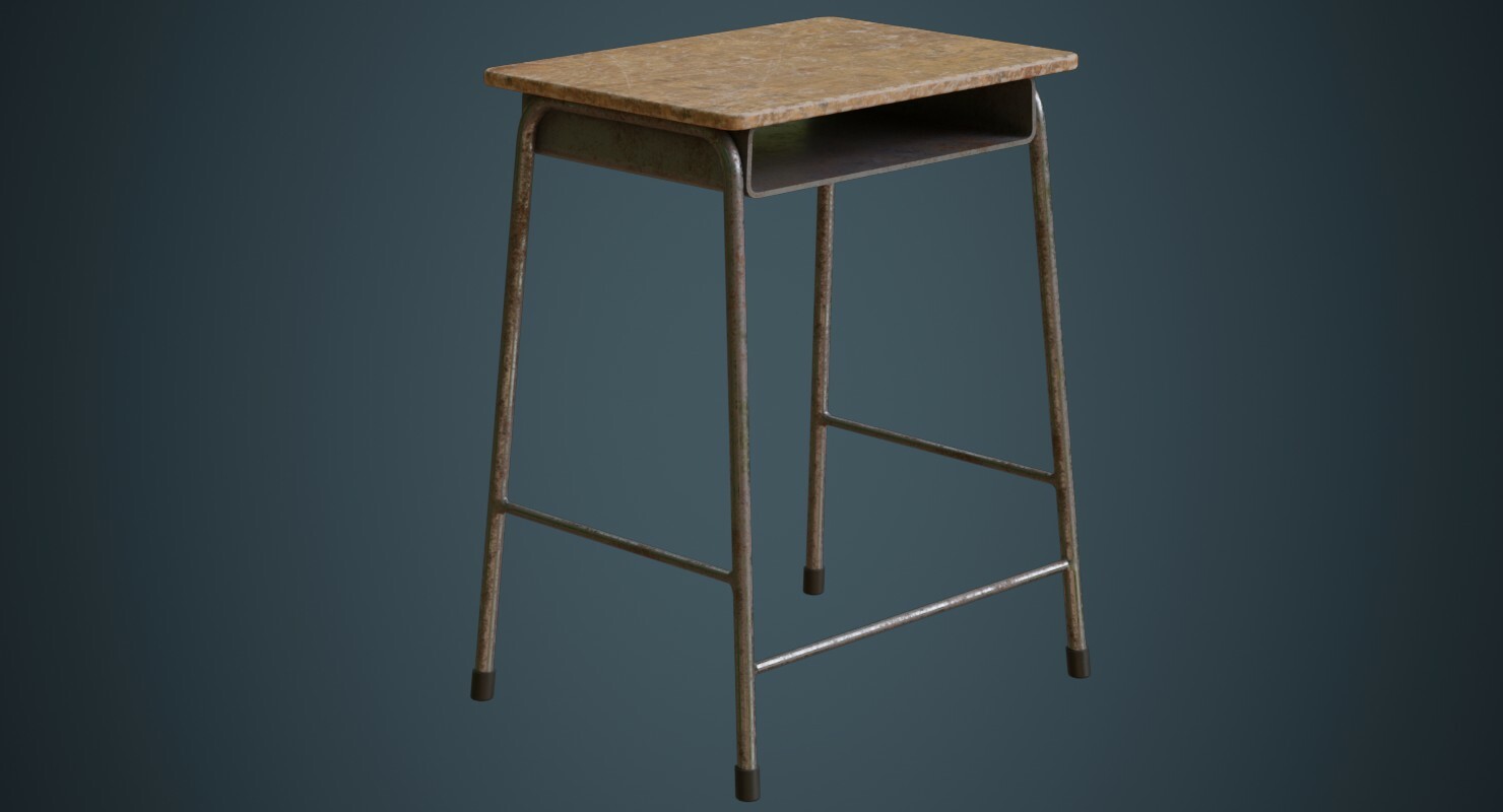 ArtStation - School Desk 1B | Game Assets