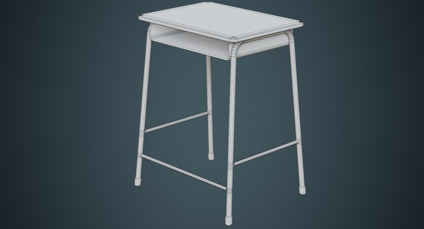 ArtStation - School Desk 1B | Game Assets