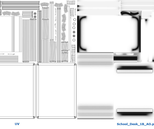 ArtStation - School Desk 1B | Game Assets