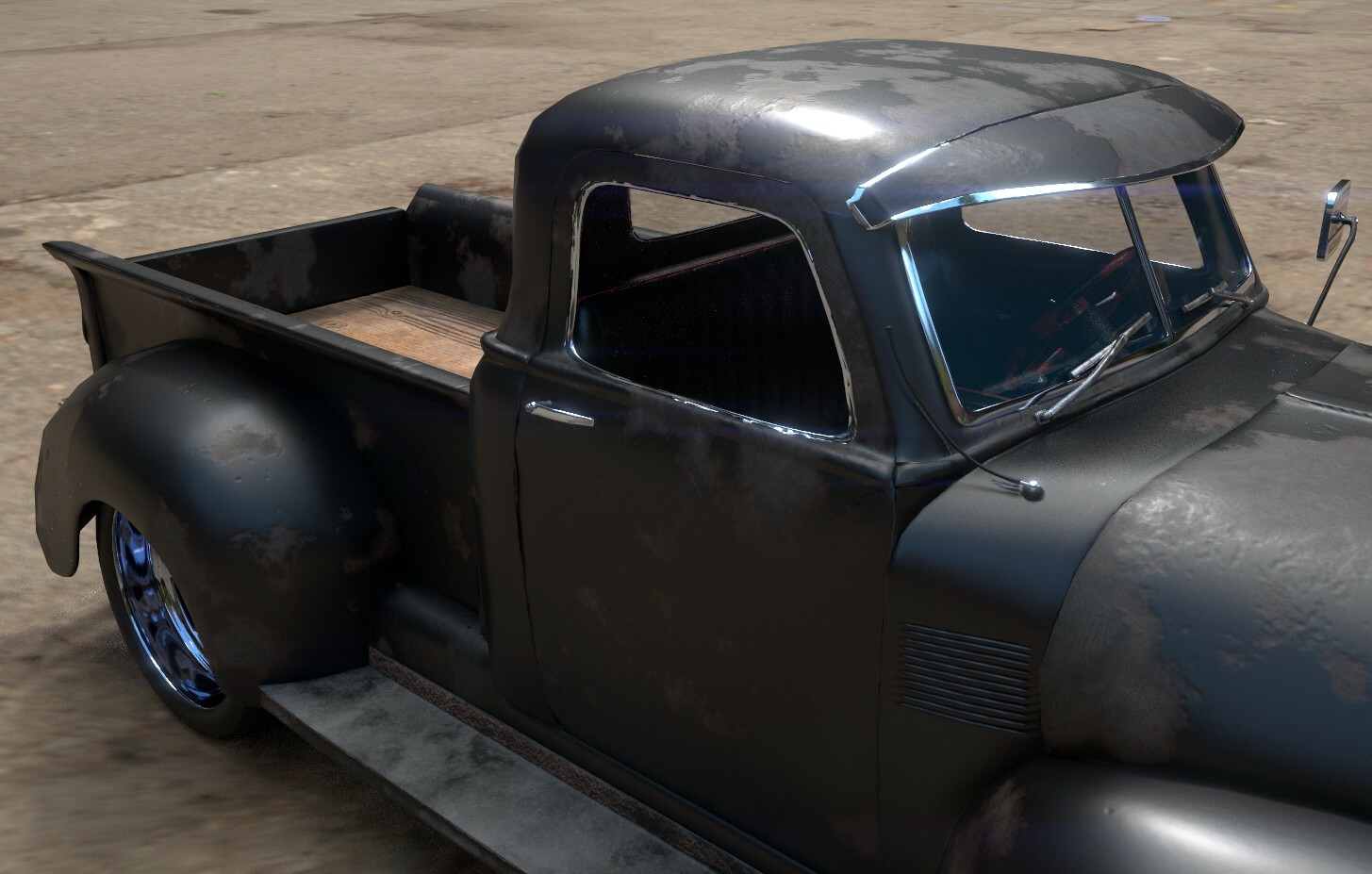 ArtStation - Rat Rod Truck Game Ready Low-poly 3D model | Game Assets
