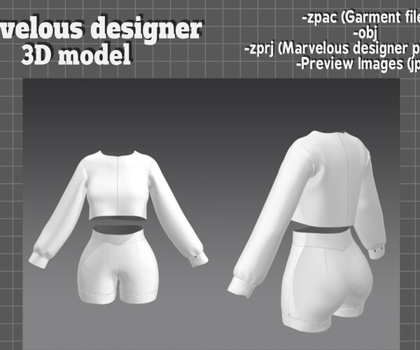 ArtStation - Clothes set for women - 3D model | Game Assets