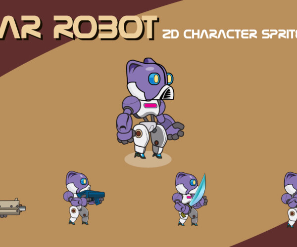 ArtStation - Bear Robot 2d character sprite sheet | Game Assets