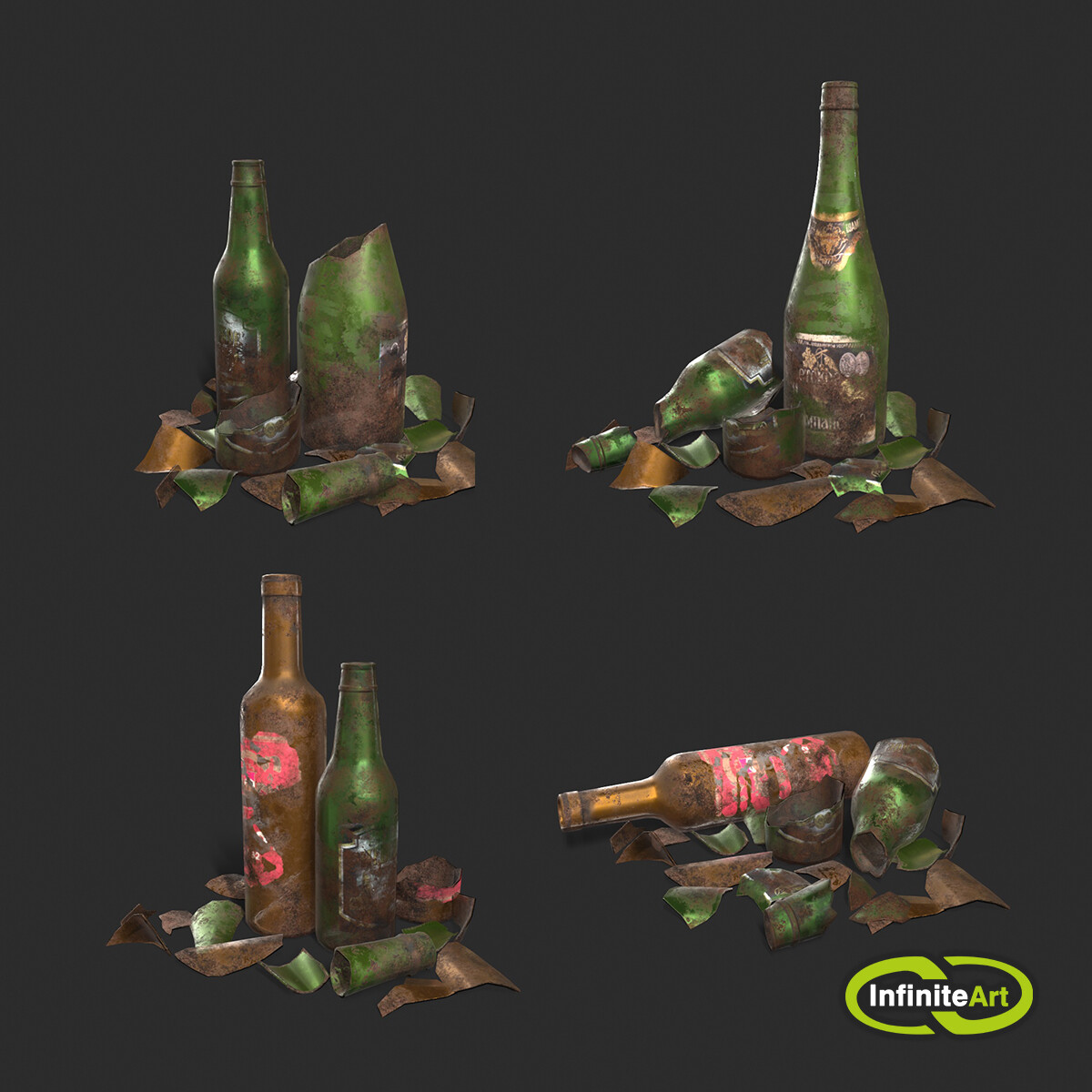 ArtStation - Bottle - glass and time | Game Assets