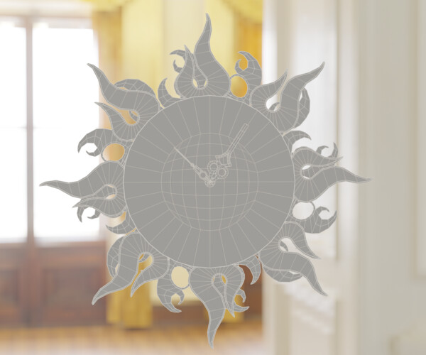 ArtStation - Wall Clock- Sun | Game Assets