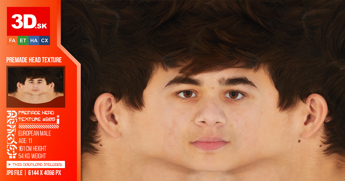 ArtStation - Male High Res Head Texture 285 | Game Assets