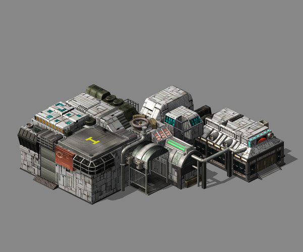 ArtStation - Future World - Machinery 01 | Game Assets