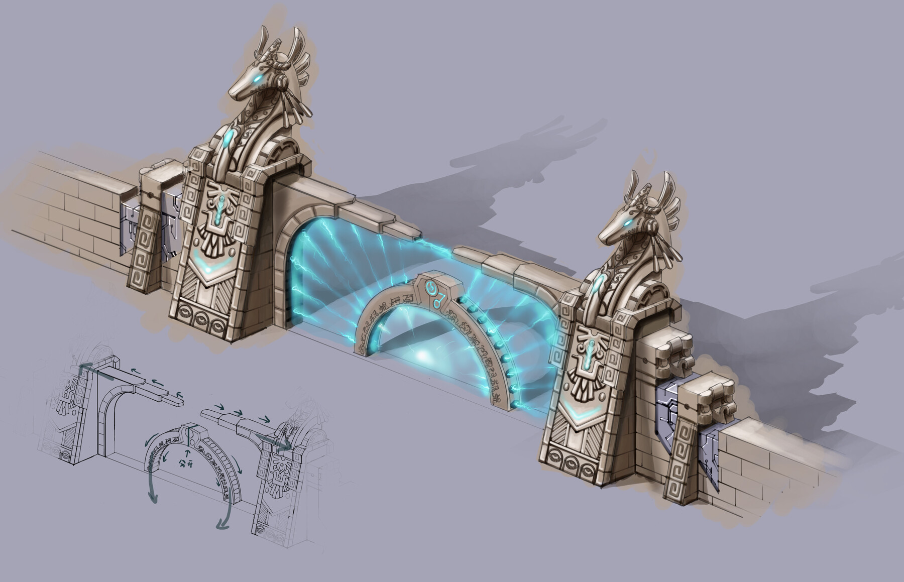 ArtStation - Different dimension - Egypt - City Gate 02 | Game Assets
