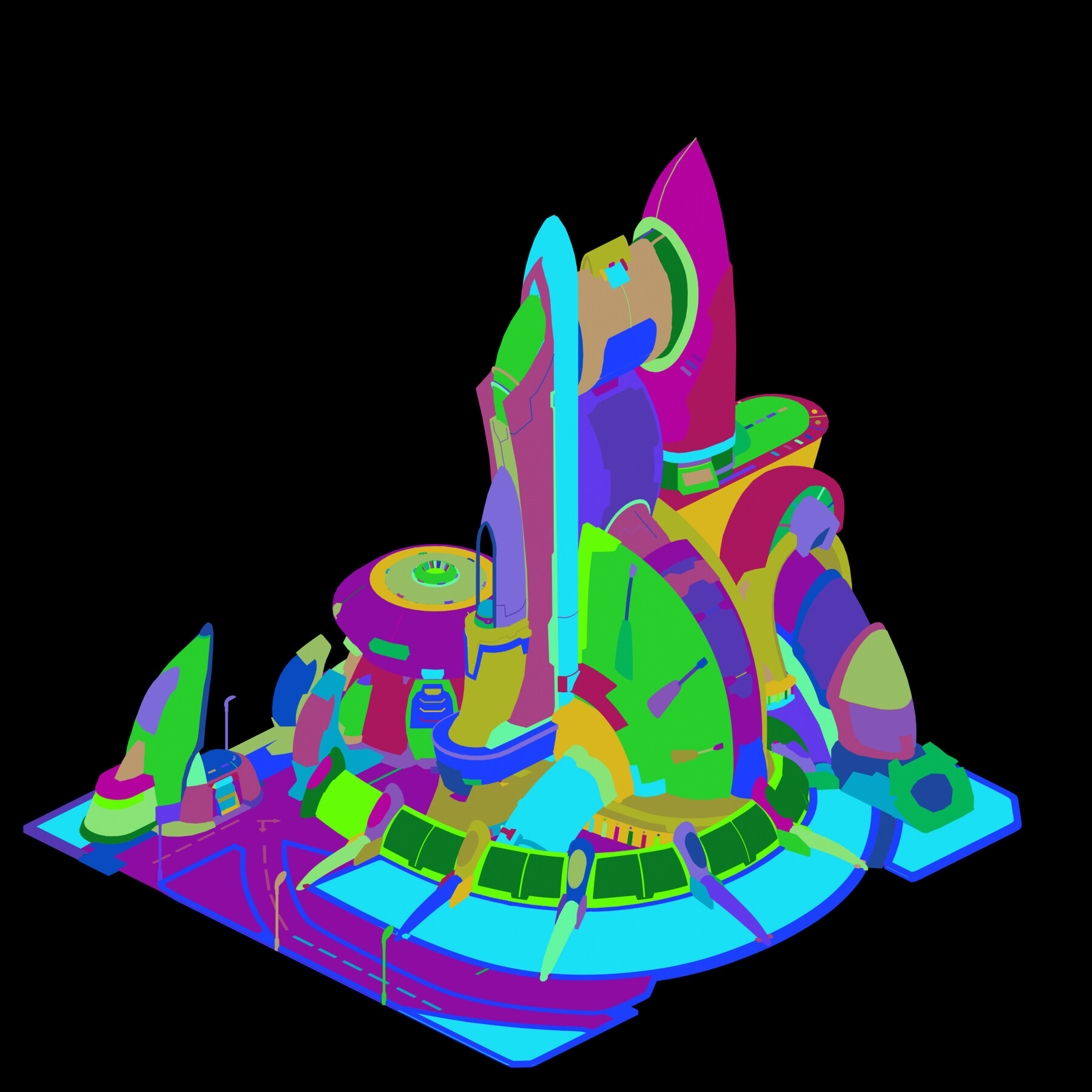 ArtStation - City State Fleet - Landlord Building Fine Line Drawing 07 ...