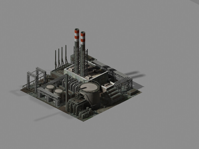 ArtStation - Heterogeneous-building-chemical plant | Game Assets