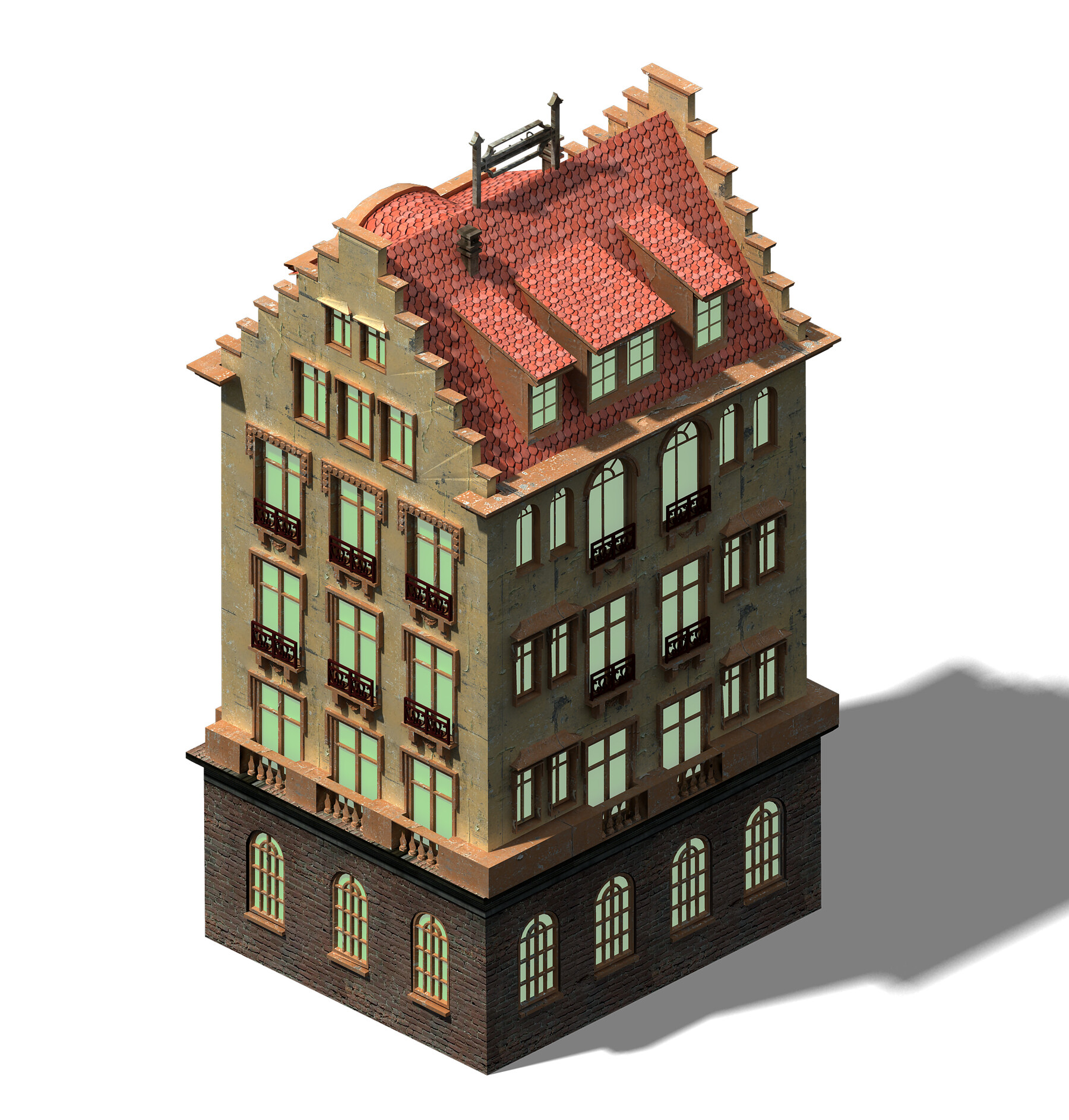 Artstation Heterogeneous Architecture Building 03 Game Assets