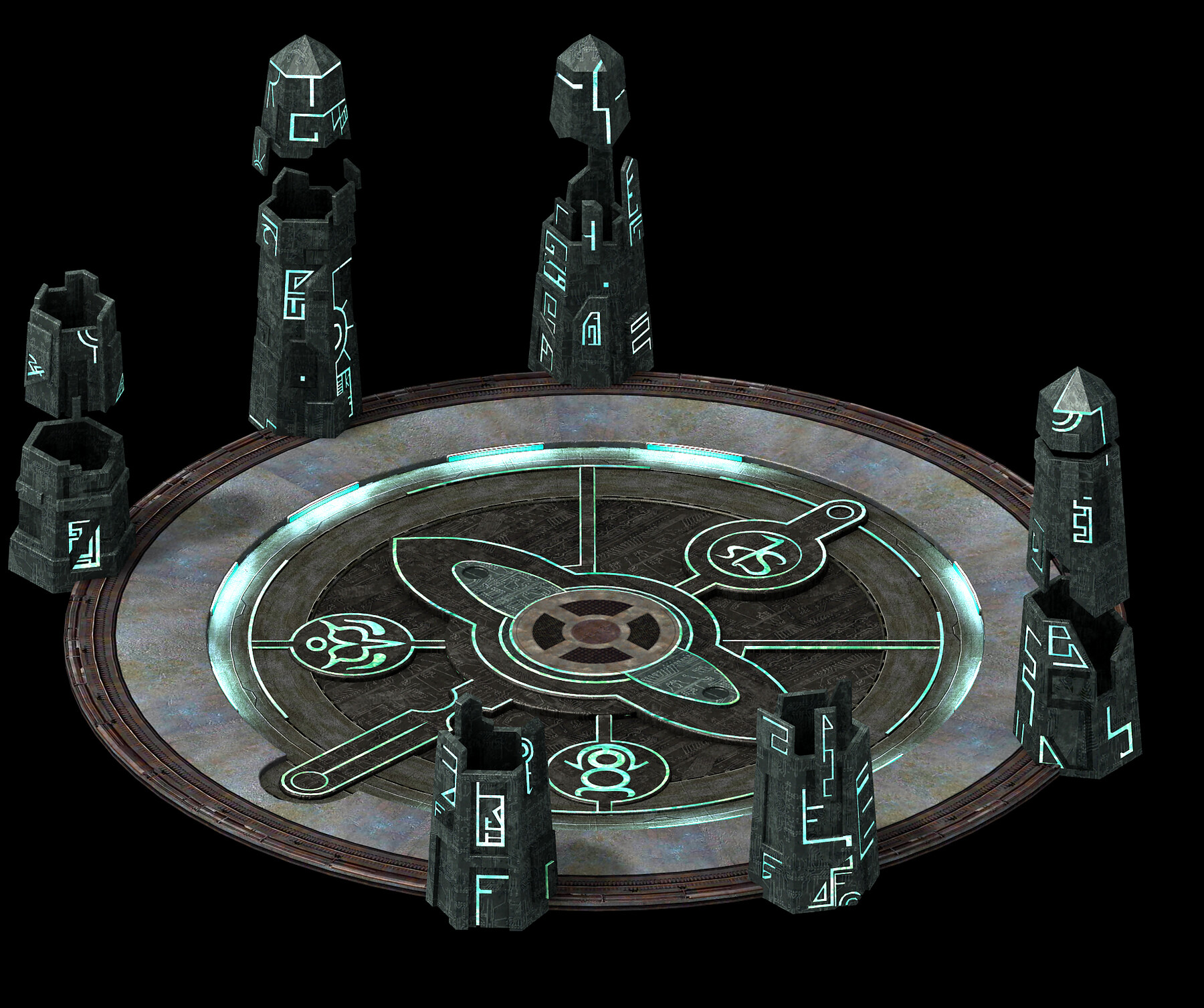 ArtStation - Heterogeneous - mysterious stone column 02 | Game Assets