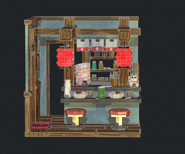 ArtStation - Modular Ramen Shop Game Ready | Game Assets