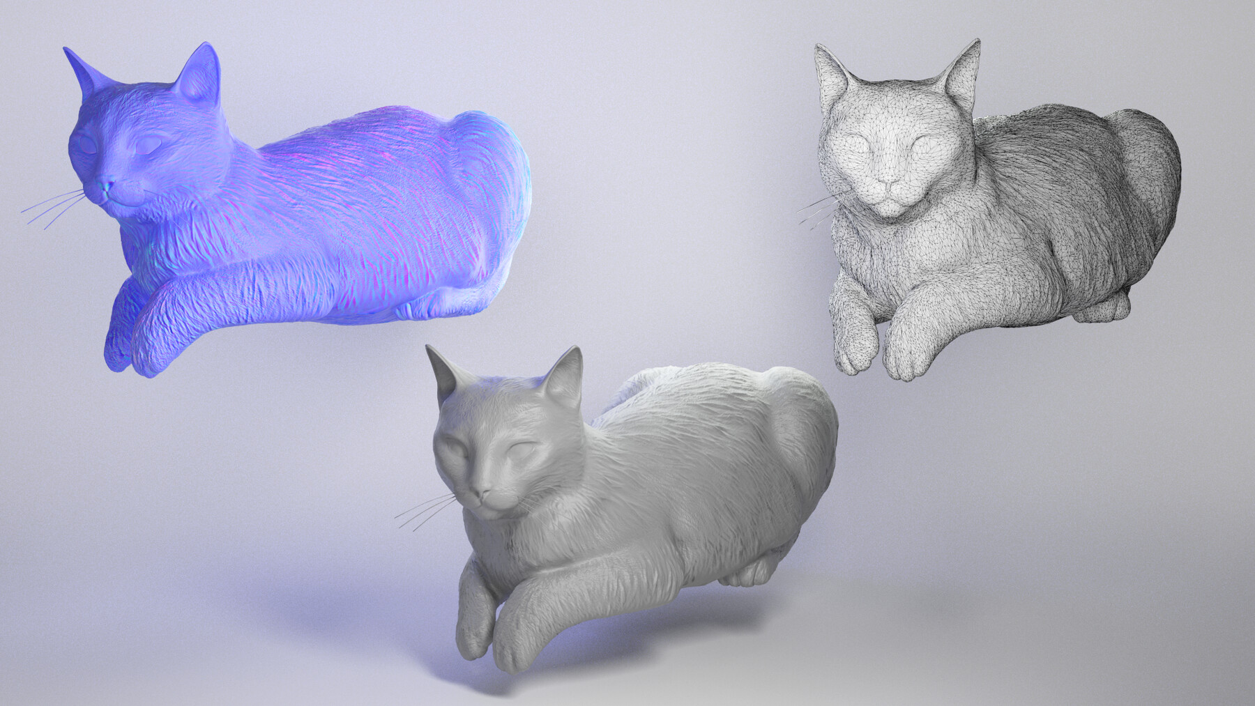 ArtStation - Laying cat 14 | Game Assets
