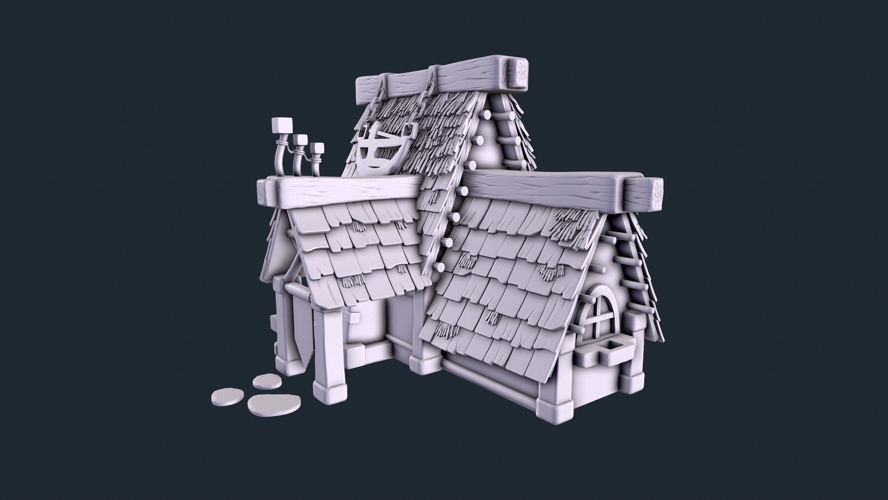 ArtStation - IMM Hay and Tiles Roof Brush Zbrush | Brushes