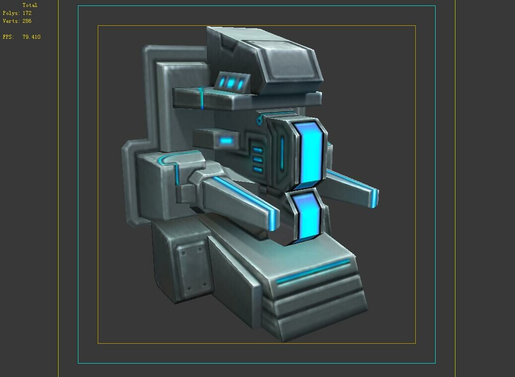 ArtStation - Wall Fortress - Machine Gun Type 01 | Game Assets