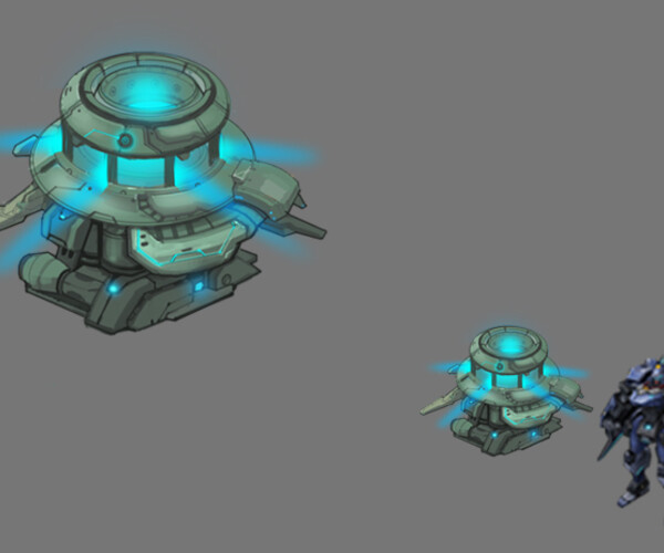 ArtStation - Rotating turret - laser type 01 | Game Assets