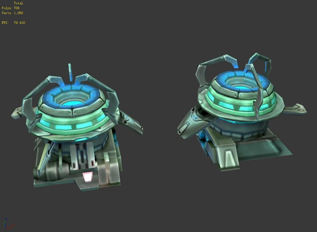 ArtStation - Rotating turret - laser type 02 | Game Assets