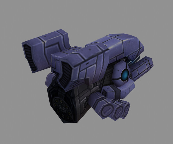 ArtStation - Machinery - Floating Cannon 01 | Game Assets