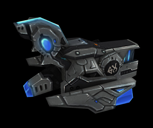 ArtStation - Machinery - Floating Cannon 02 | Game Assets