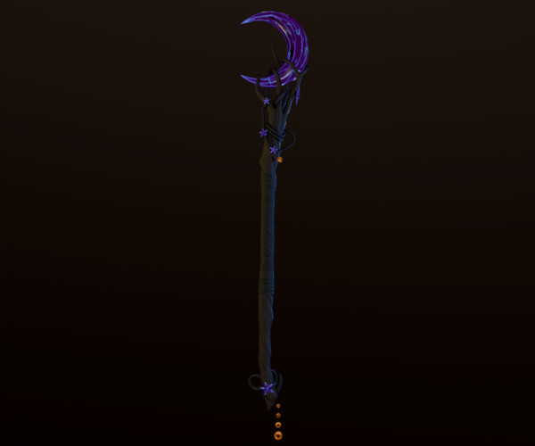 ArtStation - Low-Poly 3D Model Emissive Magic Staff | Game Assets